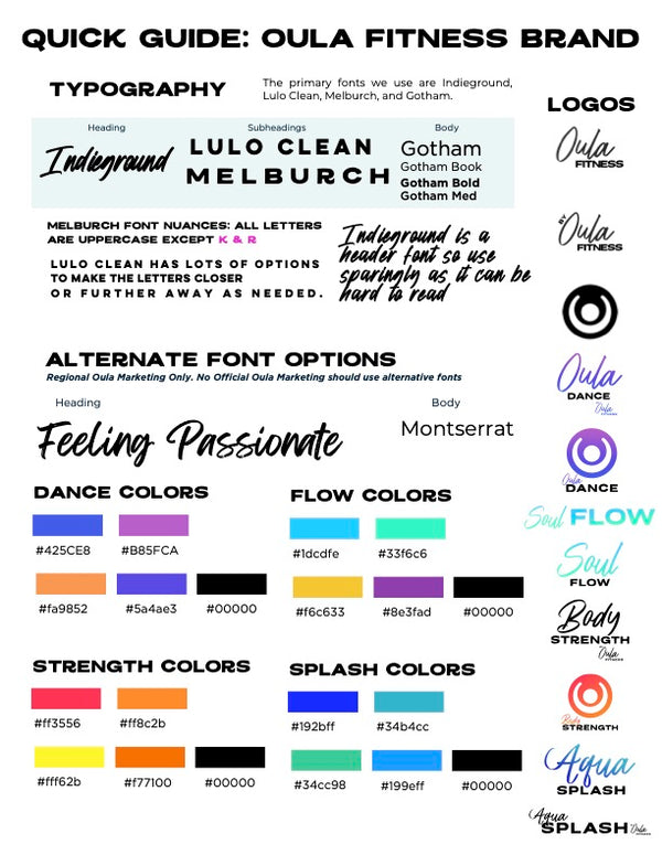 Oula Dance Account – Logos & Oula Brand Guidelines - Oula Fitness